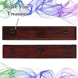 Cottage Garden Witch Wizard Handcrafted Wood Magic Wand Box, 18 inch, Mahogany Medallion