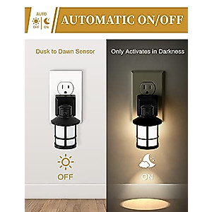 Night Lights Plug Into Wall, DORESshop 2 Pack Night Light, Soft White 3000K Led Night Light with Dusk-to-Dawn Sensor, Dimmable Night Light for Bathroom Hallway Bedroom Kids Room Stairway