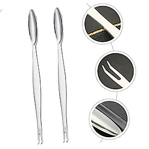 Small Forks 2pcs Crab Fork Stainless Steel Bottle Opener Oyster Crackers Salad Utensils for Serving Tool Nut Seafood Spoon Crab Eating Supplies Crab Leg Tools Kitchen Crab Forks