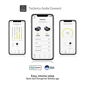 Technics True Wireless Multipoint Bluetooth Earbuds with Microphone, HiFi, Clear Calls, Long Battery Life, Lightweight Comfort Fit, Alexa Built In, EAH-AZ40-K (Black)