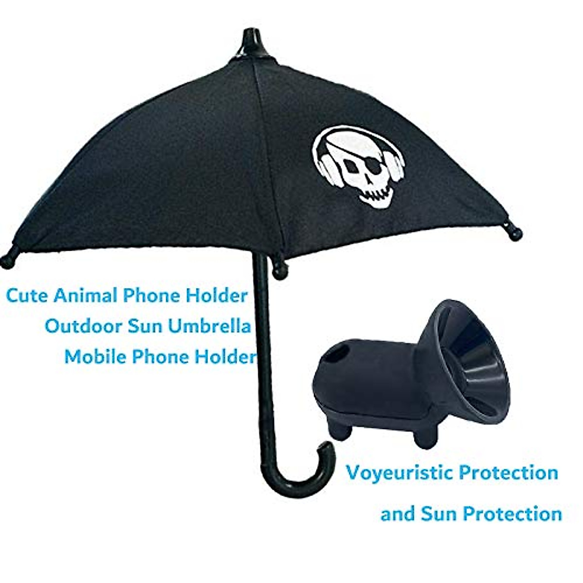 Phone Umbrella for Sun, Cell Phone Umbrella Sun Shade, Umbrella for Phone with Universal Adjustable Piggy Suction Cup Stand, Sun Shade for Phone, iPad, iPhone, Kindle Blocking Glare Anti-Reflection