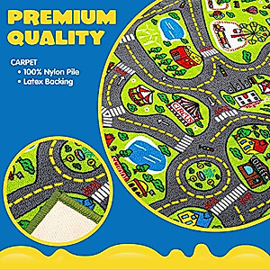 JOYIN 2 Pack Playmat City Life Carpet for Kids Age 3+, Jumbo Play Room Rug, City Pretend Play