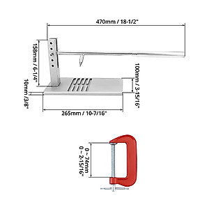 QWORK Oyster Shucker Machine Set - Oyster Shucker Tool, Adjustable Stainless Steel Oyster Opener Tool with Aluminum Alloy Base, Suction Cups, G-Clip, Knives, and Cut-Resistant Gloves