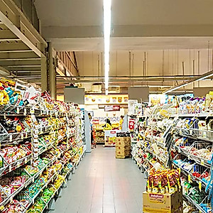 4Pack 4FT Linkable LED Shop Light for Garages,42W 4800LM 5000K Daylight White LED Shop Lights, LED Ceiling Light, with Pull Chain (ON/Off), Linear Worklight Fixture with Plug