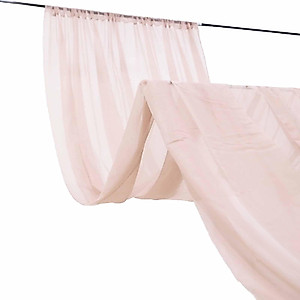5x32 feet Rose Gold Premium Chiffon Sheer Curtain Panel Ceiling Backdrop Drape Wedding Party Events Reception Supplies