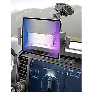 Bracketron HD Tablet Dock PRO Dash and Window Metal Clamp Mount, Universal Tablet Holder for Cars and Trucks, Compatible with Tablets Up to 10 Inches Wide