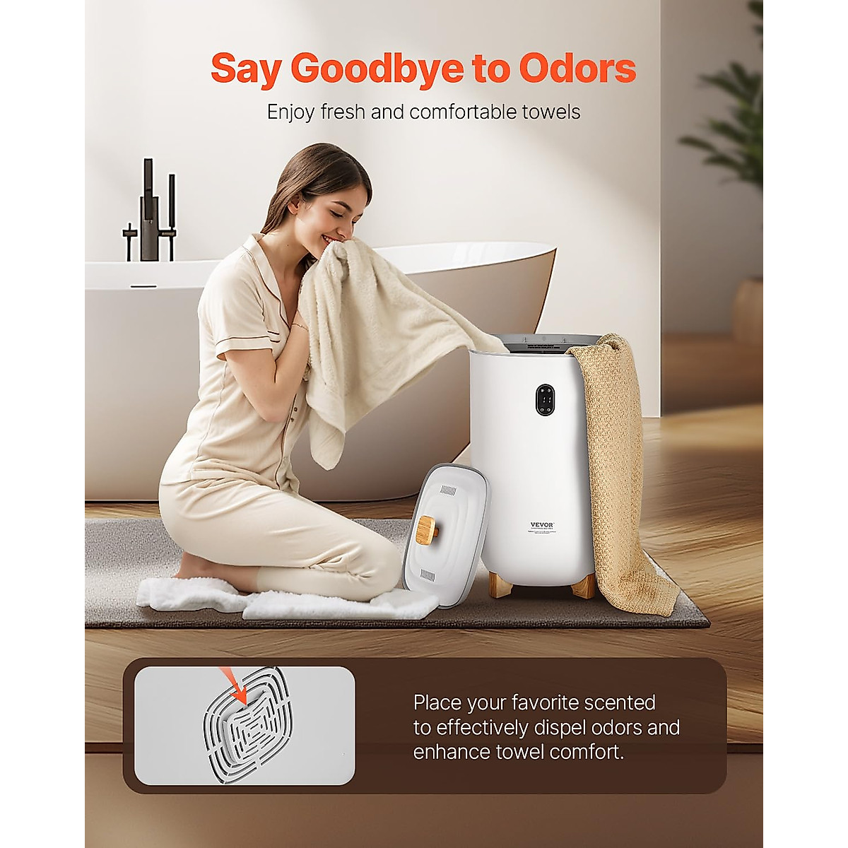 VEVOR Towel Warmer 35L, Towel Warmer Bucket with Drying Modes(2-5h), Heating Mode 20/40/60/90 Min Auto Shut Off, LED Screen, Luxury Large Towel Warmer for Bathroom, Spa, Bathrobe, Blanket & Pajama