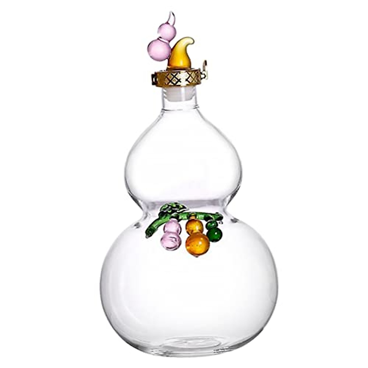Zerodeko 2pcs Large Decoration Lu Multifunction Wu Drinking Shape Flask Transparent Random Feng Glass Holder Chinese Delicate Funny Ornament Capacity Wine Water Hu Container Shui Lou