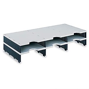 Ultimate Office TierDrop Literature Organizer/Forms Sorter, 6-Compartment Add-On (for Any 3-Wide TierDrop Unit), Gray w/Black
