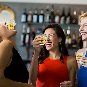 CIEOVO 100 Pieces Finally 21st Birthday Party Shot Glass, Disposable 2 oz Plastic Cups 21st Birthday Gifts Clear Tasting Cups for Him or Her Friend 21st Birthday Party Supplies