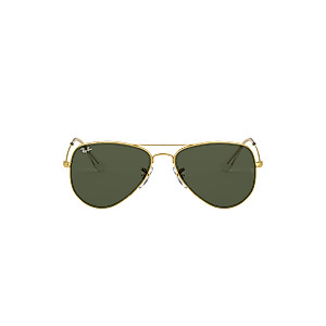 Ray-Ban RB3044 Aviator Small Metal Sunglasses, Gold/G-15 Green, 52 mm