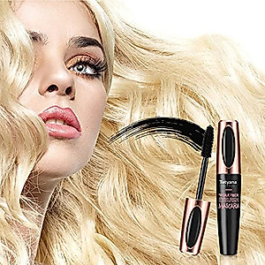 4D Silk Fiber Lash Mascara Waterproof, Luxuriously Longer, Thicker, Voluminous Eyelashes, Long-Lasting, Dramatic Extension, Smudge-proof, Hypoallergenic Formula