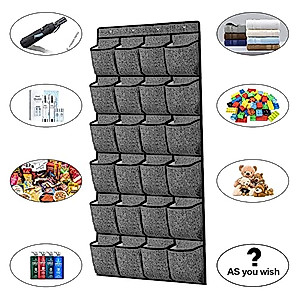 Ainichi Over Door Shoe Organizer - Over Door Hanging Shoe Holder with 24 Large Pockets & 4 Metal Hooks - Household Shoe Holder Bag Hanger for Closet Door Wall Storage