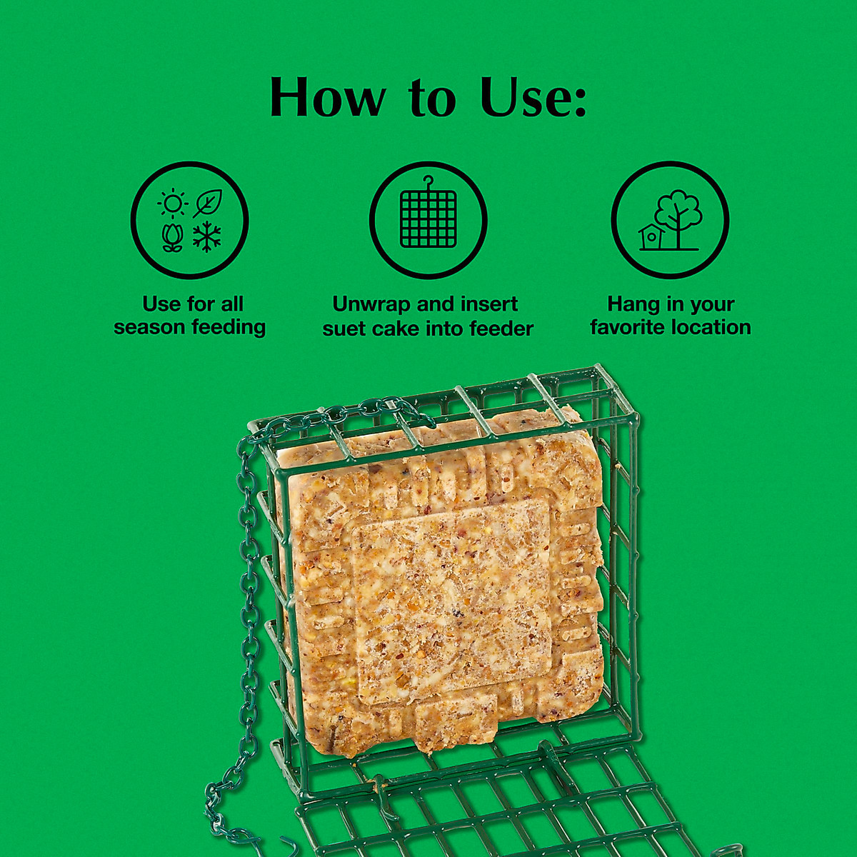 C&S Wild Bird EZ Fill Suet Basket, Green