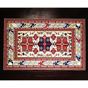 Tapechi Machine Washable Rug – Geometric Area Rug – Pet-Friendly Shed/Stain-Resistant Non-Slip Rug – Boho Retro Traditional Colored Carpet Rugs The Whole Home (5' x 7', Vintage)