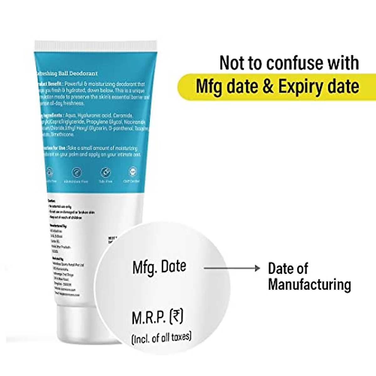 Azani Anti Chafing Men's Ball Deodorant| Ballguard, Counters Sweat, Odor, flakes, Redness and Irritation|Niacinamide & Hyaluronic Acid| 1.76 Oz, 1 Pack