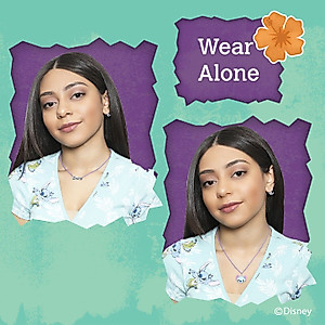 Disney Lilo & Stitch Layered Necklace 18" Official License - Stitch Necklace with Ohana and Stitch Pendant