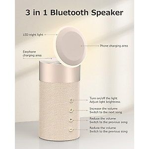 COLSUR Bluetooth Speaker with Night Light, Magnetic Wireless Charger, 2 in 1 Wireless Charging Station for iPhone 14/13/12 Series, AirPods Pro/3/2（Gift Ideal）