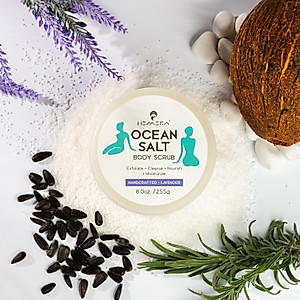 Ocean Salt Body Scrub, Handcrafted scrub with Lavender oil, Scrub with Essential Oils, Detox body scrub, Exfoliating Salt Scrub to Exfoliate & Moisturize Skin, Deep Cleansing