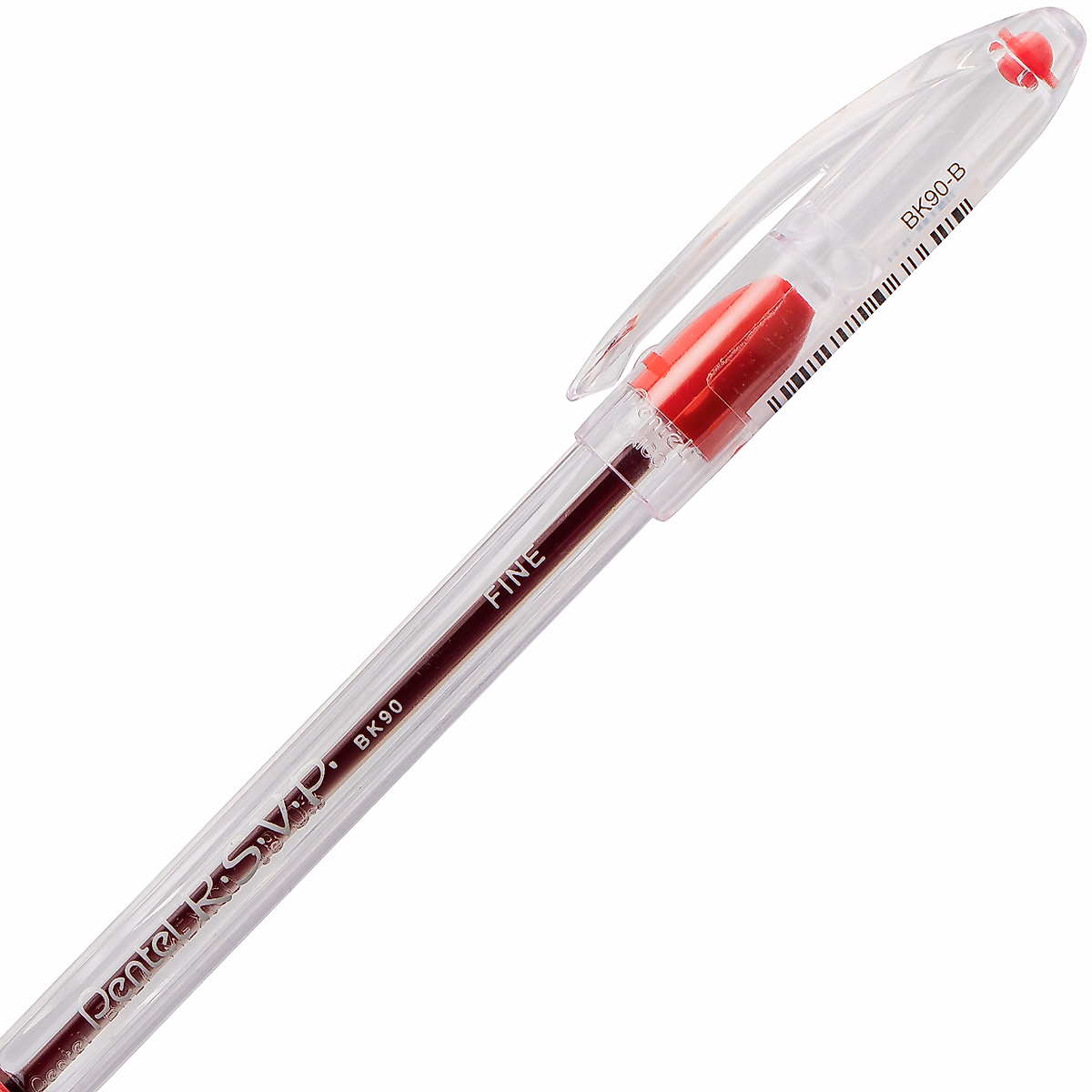 Pentel R.S.V.P. Ballpoint Pen, Fine Line, (0.7mm), Assorted Ink, Clear Barrel, 5 Pack (BK90BP5M)