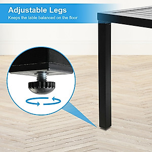 Fadidio Outdoor Metal Square Side Table Patio End/Coffee Table for Poolside, Indoor Outdoor Side Metal Square Coffee End Table for Garden Living Room Bedroom Pool Balcony Office Finish - Black