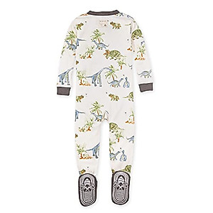 Burt's Bees Baby Boys' Unisex Pajamas, Zip-Front Non-Slip Footed Sleeper Pjs, Organic Cotton, Baby-Saurus, 18 Months
