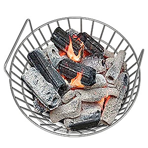 Stainless Charcoal Ash Basket for Large BGE Grill, Charcoal Grill Ash Basket also fits Kamado Joe Classic and Other Similar Grills
