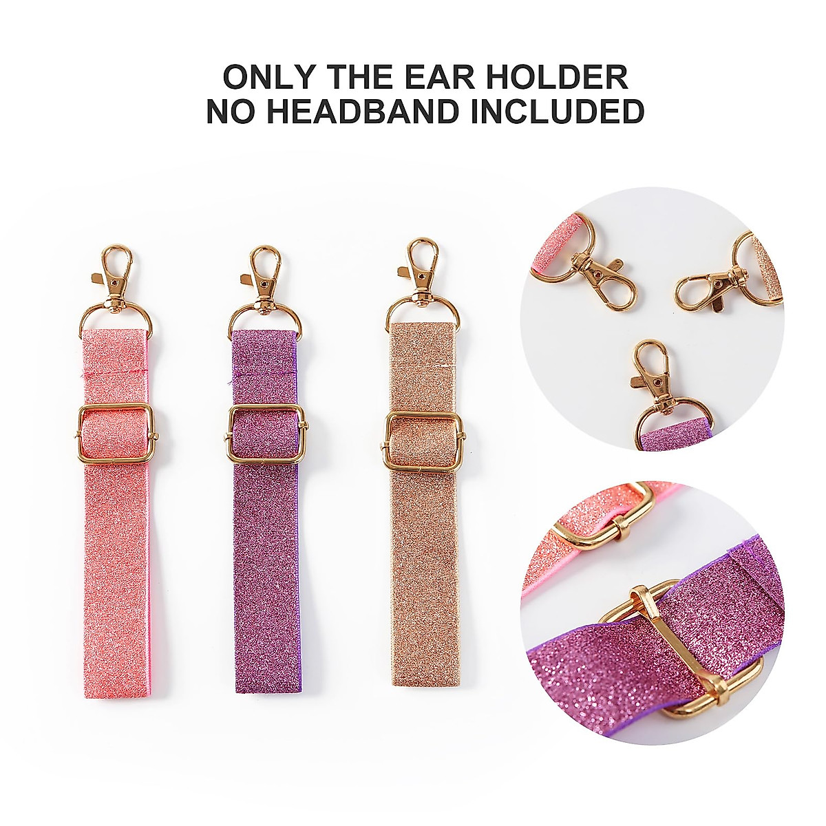 Fancheer 3Pcs Mouse Ears Headband Holder for Backpack Lanyard Strap Keychain Hanging Decor Organizer Trip Accessories