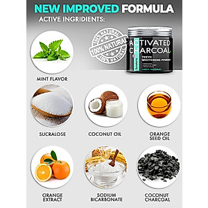 Teeth Whitening Powder - Remineralizing Tooth Powder for Tooth Whitening 5 in 1 Formula | Blanqueador de Dientes | Charcoal Toothpaste Alternative | Sensitivity Treatments