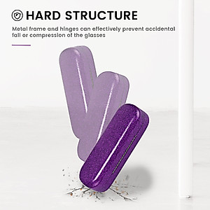 molshine Bling Hard Shell Glasses Case,Portable Sparkling Shiny Eyeglass Case for Men Women Girl Travel Study Work (Purple)