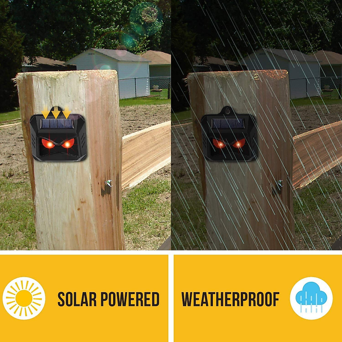 Solar Predator Control Light 4-Pack – Animal Repellent Outdoor – Motion Activated Animal Repellent – Deer Repellent Devices – Cat Repellent – Animal Repellent for Gardens – Fox Repellent – Eye Guard