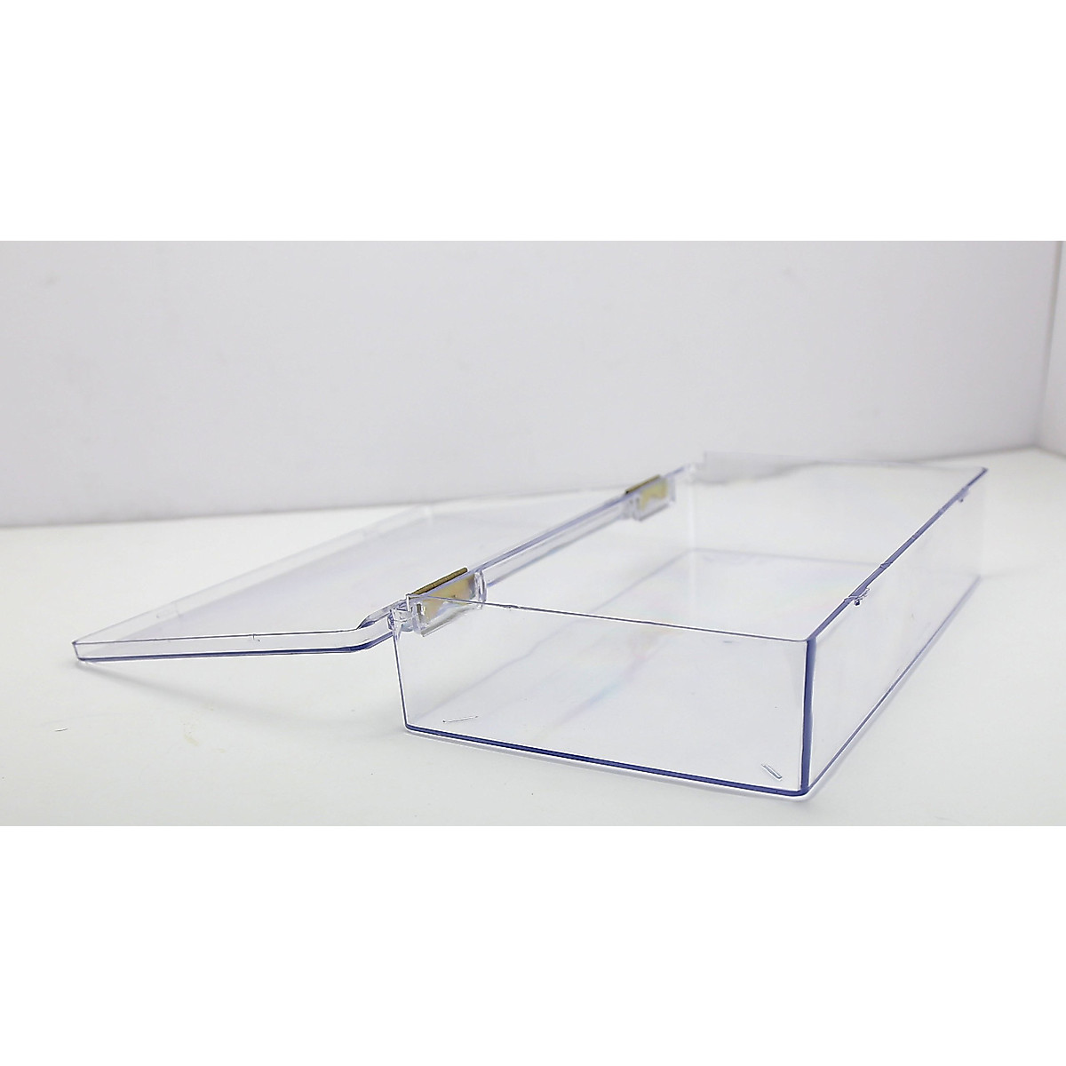 Clear Hinged Plastic Box 10 3/8" L x 6" W x 2" H - 1 Piece Per Pack
