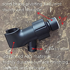 Perfectyihui 7 Functions High Pressure Handheld Shower Head with Extra Long 6.5 ft Flexible and Sturdy Stainless Steel Hose and Adjustable Brass Swivel Ball Joint Bracket (matte black)