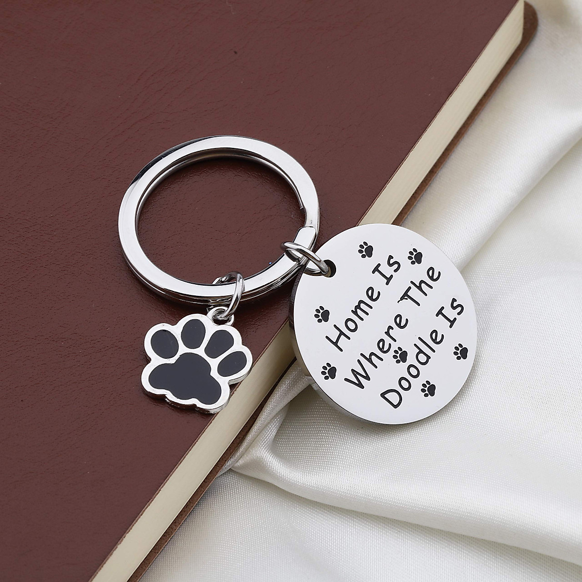 PLITI Golden Poodle Gifts Dog Mom Gifts Dog Dad Gifts Dog Lover Gifts Pet Parent Gift for Couple Dog Owner Gifts Labor Doodle Gifts Home Is Where The Doodle Is Keychain
