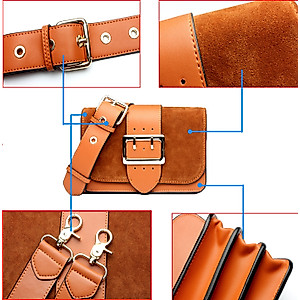 Myosotis510 Retro Women's Cross Body Clutch Genuine Leather Messenger Flap Bag