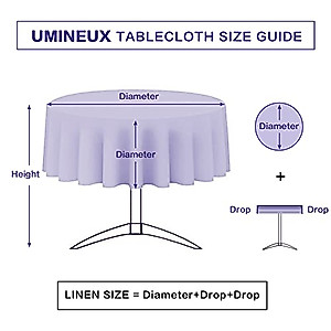 UMINEUX Outdoor Tablecloth with Umbrella Hole and Zipper, Spring/Summer Waterproof Table Cover for Picnic/BBQ/Garden(60" Round,Daisy)