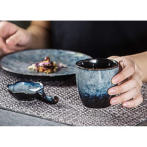 Lxuwbd- Ceramic Teacup, Kung Fu Tea Set, Coffee cup，Yerba Mate Set - Ceramic Mate CupSet of 4 (4-color, Ceramic cups)