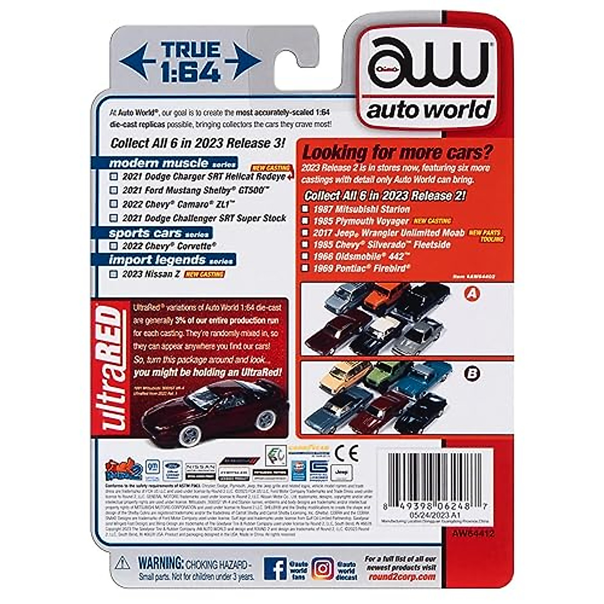 2021 Shelby GT500 Carbon Fiber Track Pack Twister Orange with Black Stripes Modern Muscle Limited Edition 1/64 Diecast Model Car by Auto World 64412-AWSP136B