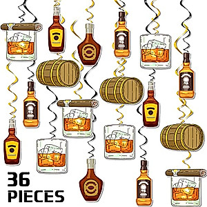 Spiral Whiskey Birthday Party Decorations for Men Aged to Perfection Party Supplies Beer Party Decorations Cheers and Beers Theme Hanging Swirls Streamers 50th 40th 30th Birthday Decorations for Party