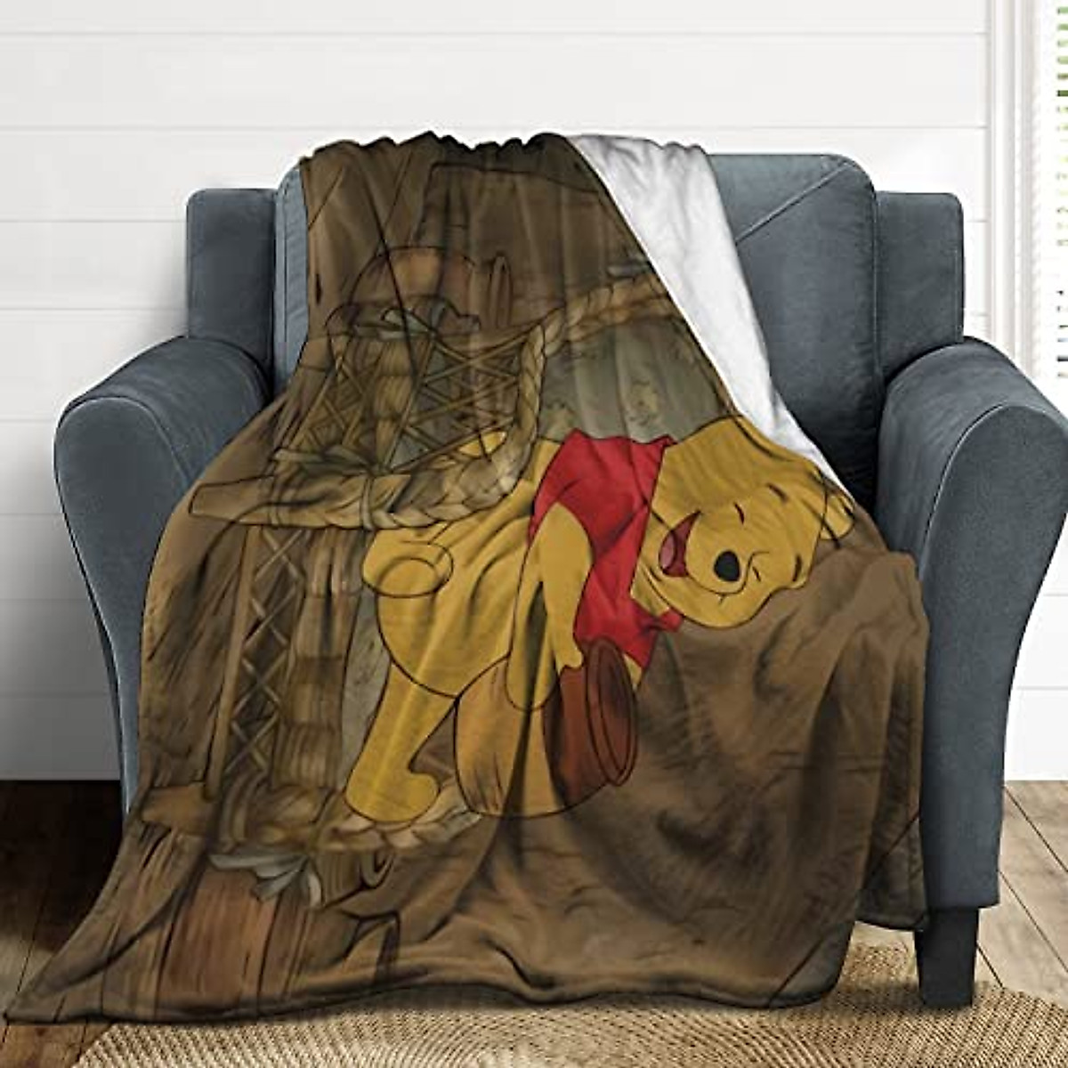 Cute Blanket Cartoon Plush Soft Warm Print Throws for Bed Couch Chair Living Room 60 x 50 in