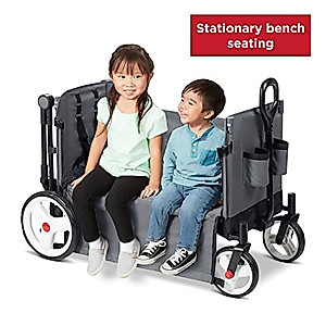 Radio Flyer City Luxe Stroll ‘N Wagon, Grey with Parent Caddy and Internal Storage Pockets, for 1+ Years