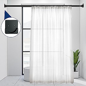 LGQXGO Adhesive Shower Curtain Rod Holders - No Drilling | Waterproof | Heat Resistant | Max Load 50 lbs | Perfect for Bathroom Walls | 2 Pack,Black Shower Rod Holders (Rod Not Included)