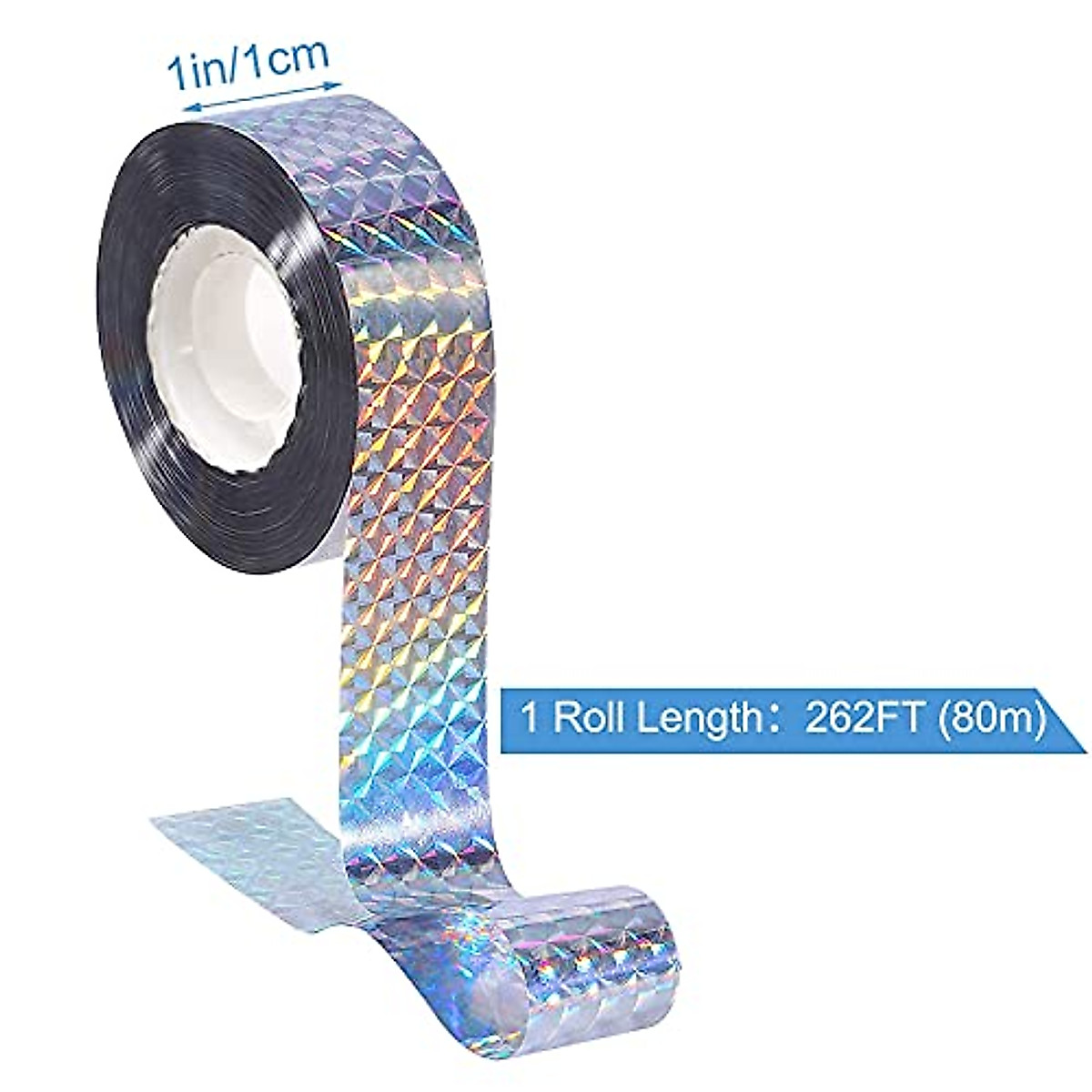 Blissvent Reflective Bird Tape Bird Scare Tape Ribbion, Deterrent Tape for Birds and Pigeons, Flash Double Sided Reflective Tape Outdoor 262 Feet 6 Rolls
