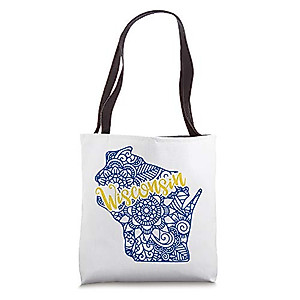 Wisconsin State Pride I Love Wisconsin Tote Bag