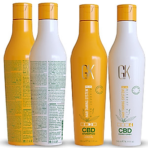 GK HAIR Global Keratin Hemp Shampoo and Conditioner Sets (8.11 Fl Oz/240ml) Hydrating Strengthening Damaged Repair Provides Nourishing & Shine Infused with Natural Organic Vegan Sulfate Paraben Free