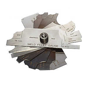 Chiloskit MG-11 Metal Welding Tool Weld Fillet Gages Set Welding Inspection Ruler Tool, Inch/Metric, 1/8''-1''