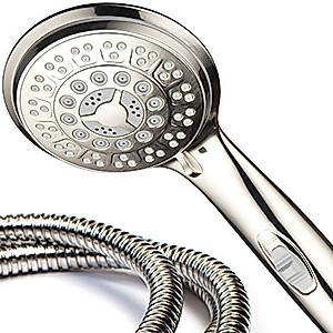 HotelSpa 9-Setting Luxury Brushed Nickel Hand Shower with Patented On/Off Pause Switch