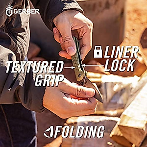 Gerber Gear Zilch Folding Pocket Knife, 3.1 Inch Plain Edge Blade, Drab Red