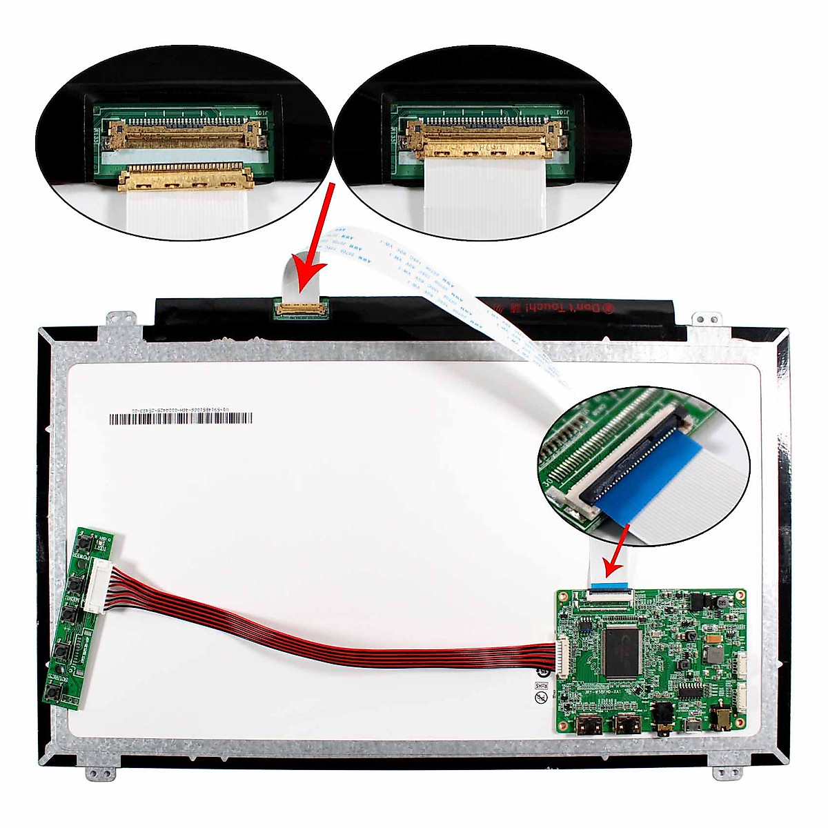 14 inch B140XTN03.3 1366x768 30pin eDP LCD Screen and 2mini HD-MI LCD Controller Board,with Location Holes