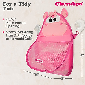 CHERABOO Bath Toy Storage, Hurley Hippo Bath Toy Holder, Bath Toys for Toddlers 1-3, Bathroom Toy Storage, Bathtub Organizers and Storage, Bath Toy Basket, Bath Toy Organizer